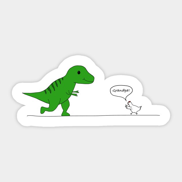 Dinosaur Grandpa (chicken evolution) - T Rex - Sticker | TeePublic